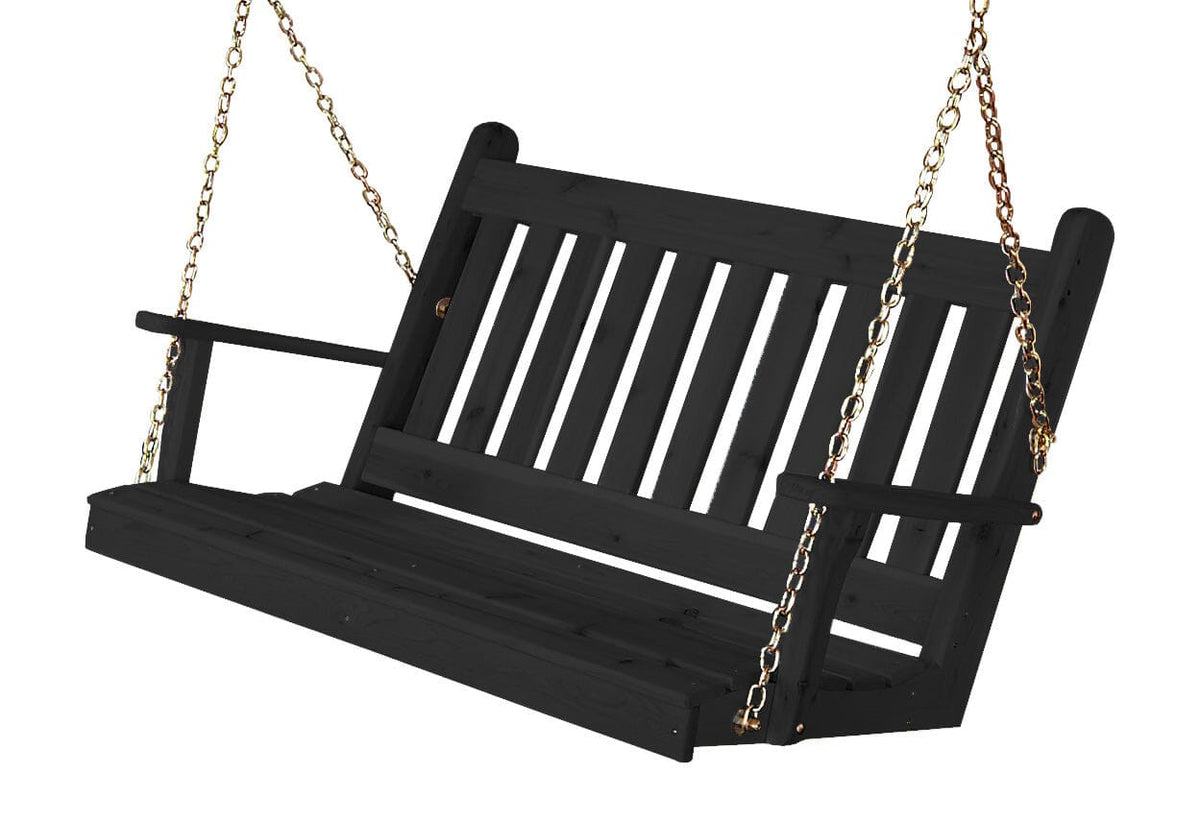 Cedar 4' Traditional English Swing & A-Frame Set – Magnolia Porch Swings