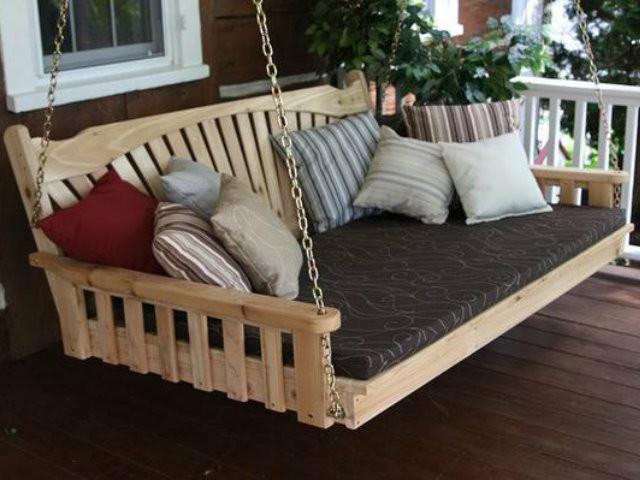 Fanback Red Cedar Swing Bed – Magnolia Porch Swings